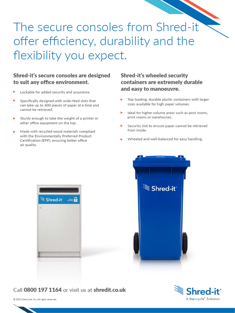 Shred-it Secure Console Options | PDF | Volume | Paper