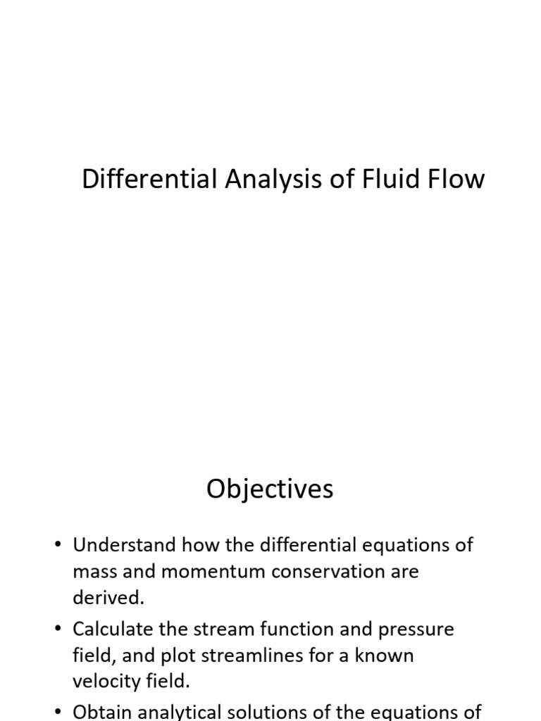 Differential Analysis of Fluid Flow | PDF | Fluid Dynamics | Navier ...