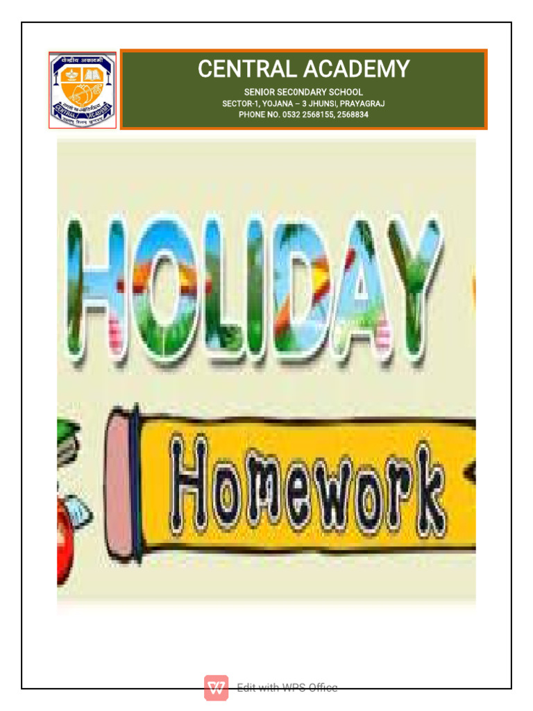 Class 6 Holiday HomeWork 2024-25 | PDF