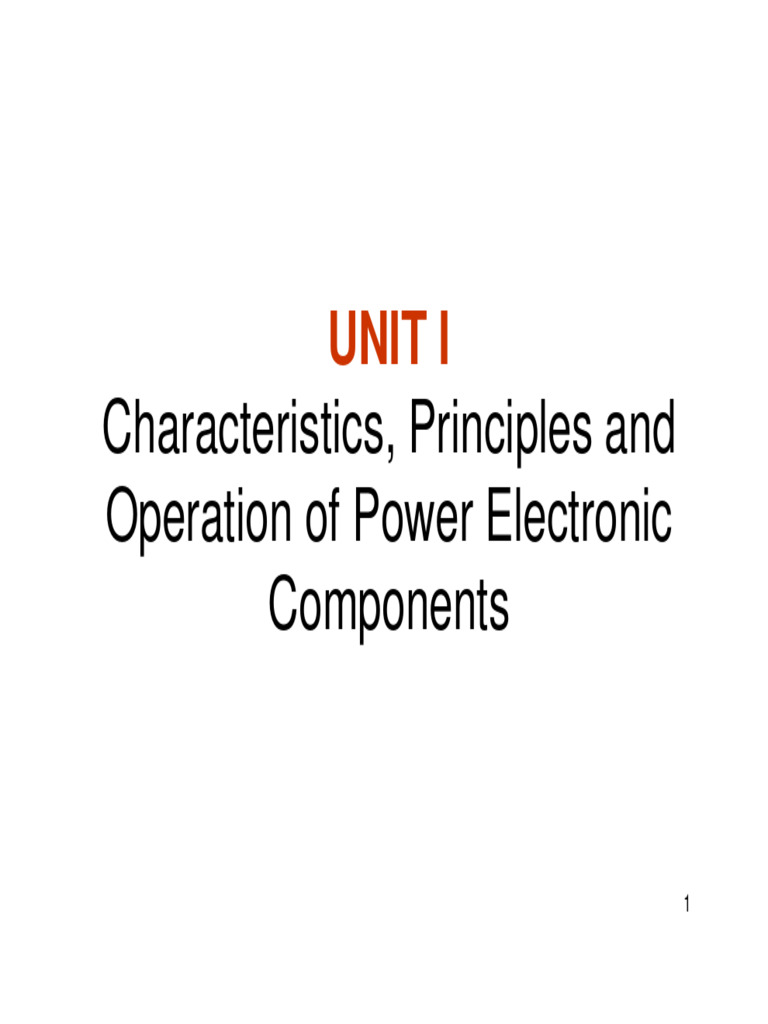 Chapter 1 Characteristics And Operation Principles Of Power Electronics ...