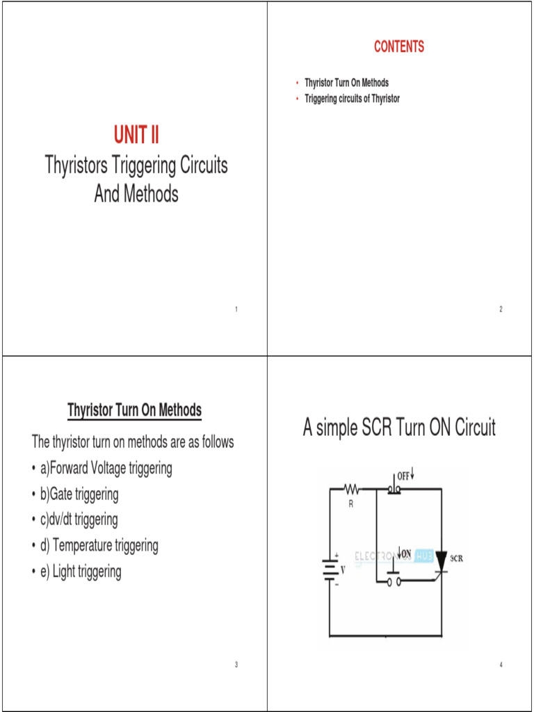 Chapter 2 Thyristors Triggering Circuits and Methods - Print | PDF | Capacitor | Electrical ...