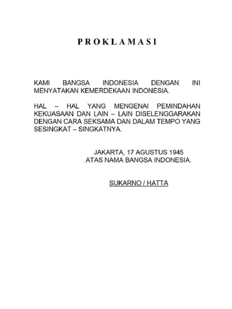 Teks Proklamasi | PDF