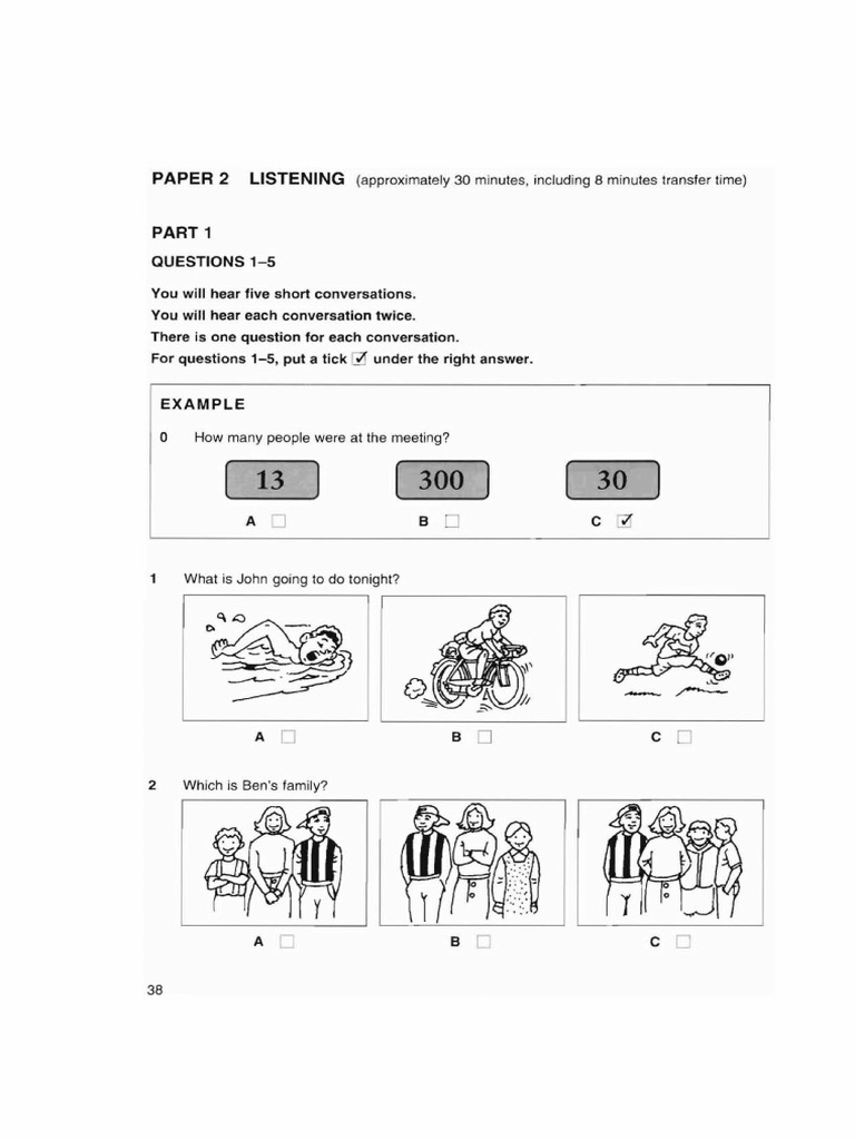 Test 2 - Ket 1 - Listening | PDF