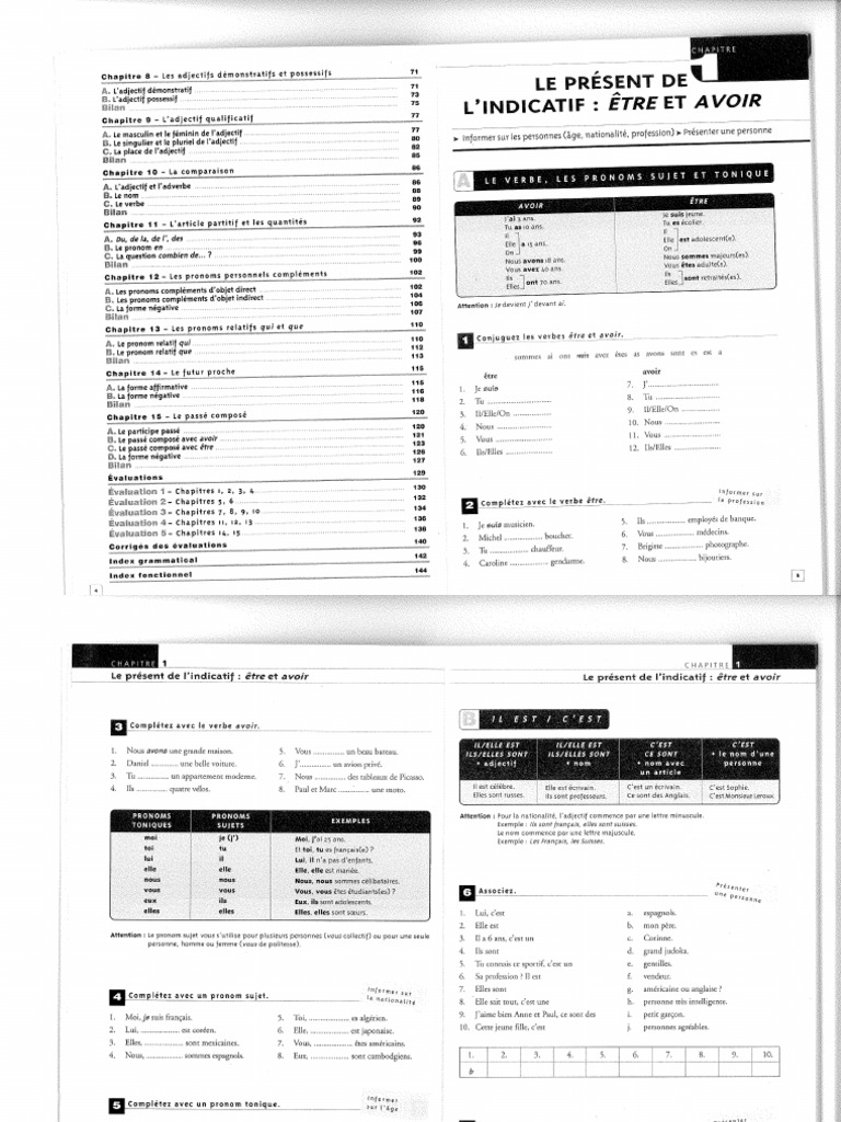 Exercices de grammaire en contexte débutant | PDF