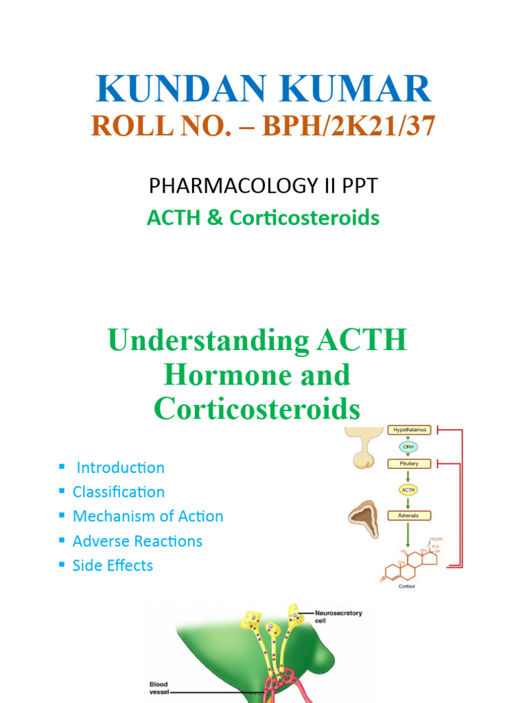 Kundan Kumar Pharmacology PPT Ii | PDF | Adrenocorticotropic Hormone | Cortisol