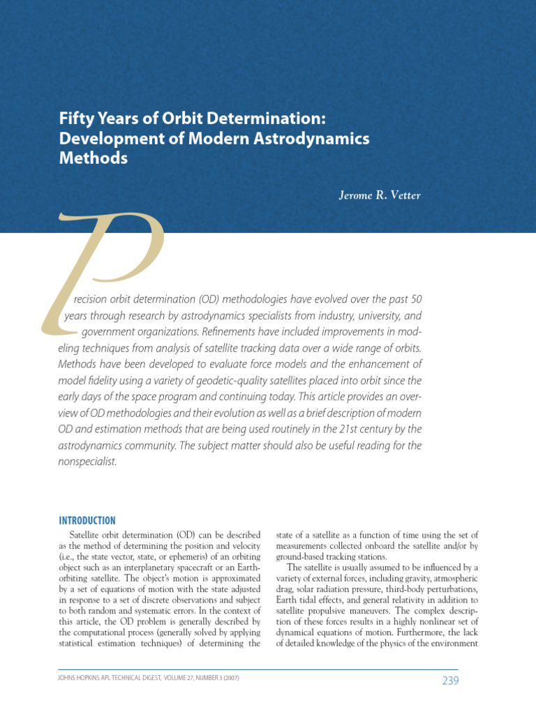 OD - 2007 - Fifty Years of Orbit Determination Development of Modern ...