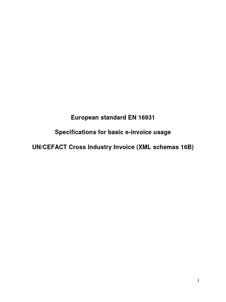 European Standard EN 16931 - Cross Industry Invoice | PDF | Invoice
