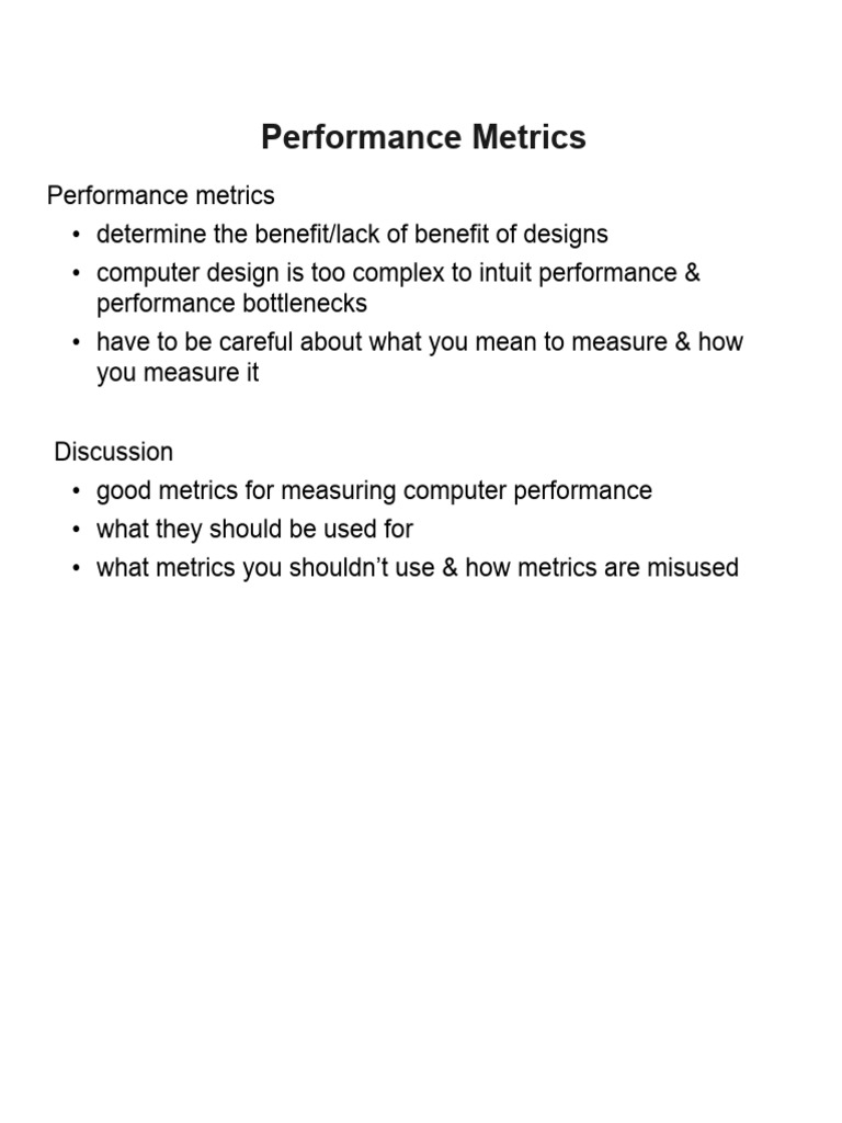 Understanding Computer Performance Metrics | PDF | Central Processing Unit | Computer Architecture