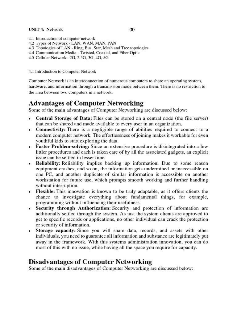 Unit 4 | PDF | Computer Network | Network Topology