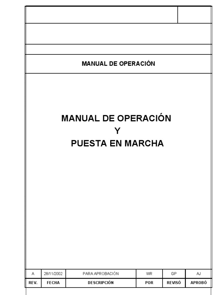Manual de Operaciones para Una Planta de Procesos | PDF | Bomba | Gas ...