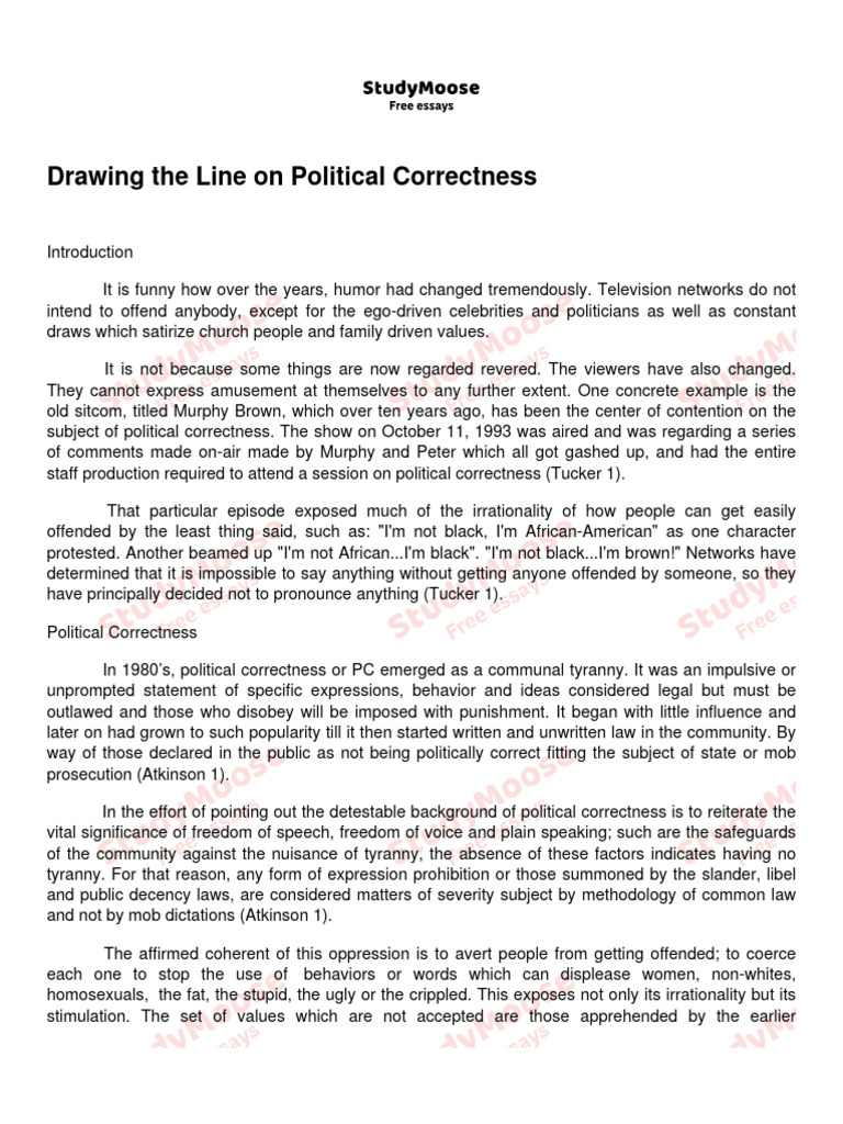 Drawing The Line On Political Correctness | Download Free PDF | Political Correctness | Thought