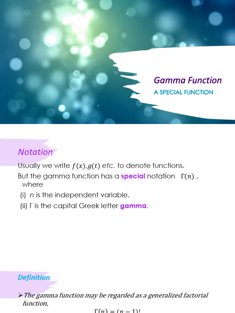 Gamma Function | PDF | Function (Mathematics) | Discrete Mathematics