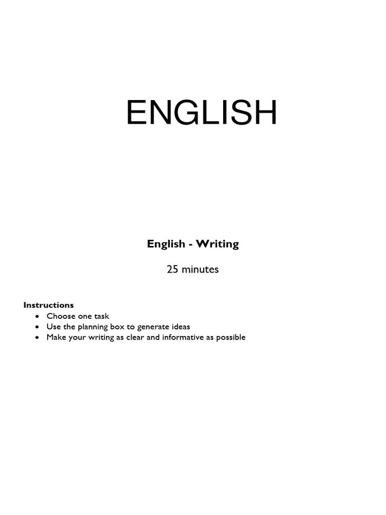 English Writing Specimen Paper 2015 | PDF | English Language ...