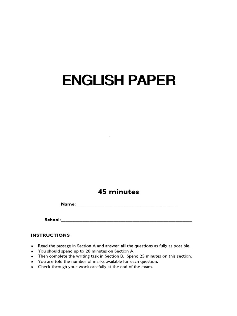 3 English Paper | PDF