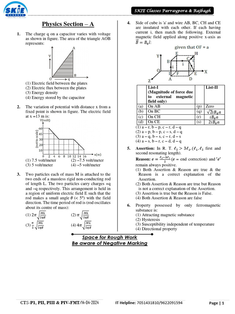 CTS PI, PII, PIII & PIV-Mock Test Dated 14-04-2024-PRINT | PDF ...
