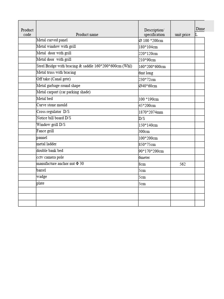 Product List | PDF | Building Engineering