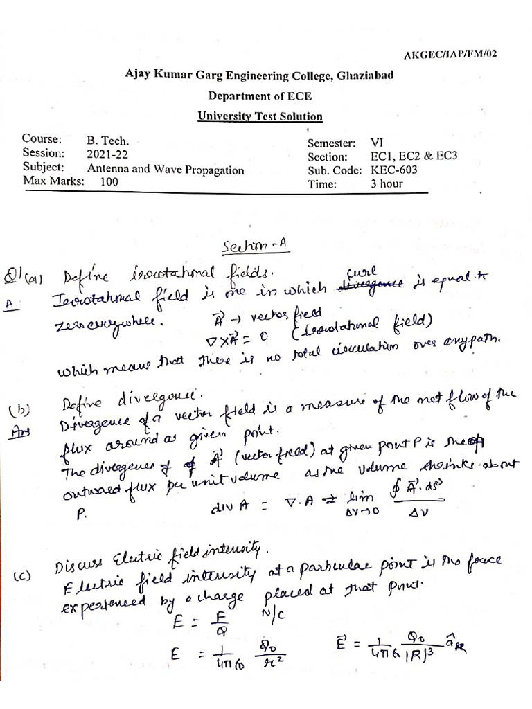 Antenna & Wave Propagation KEC-603 UT | PDF Antenna & Wave Propagation KEC-603 UT | PDF