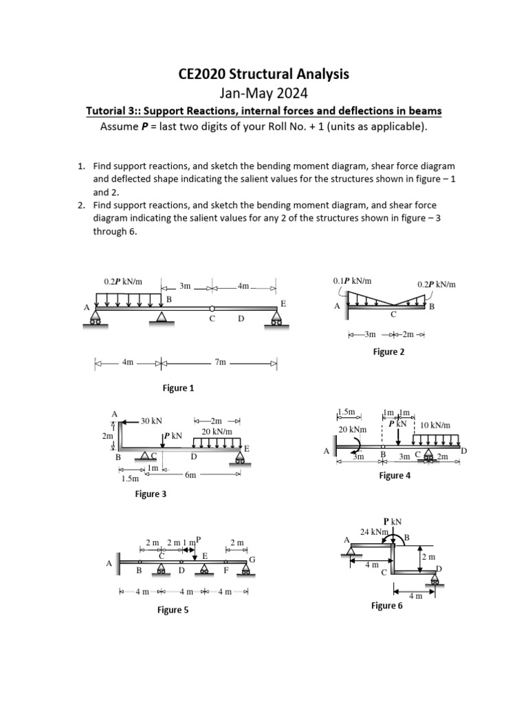 Structural Analaysis I Tutorial | PDF | Bending | Mechanics