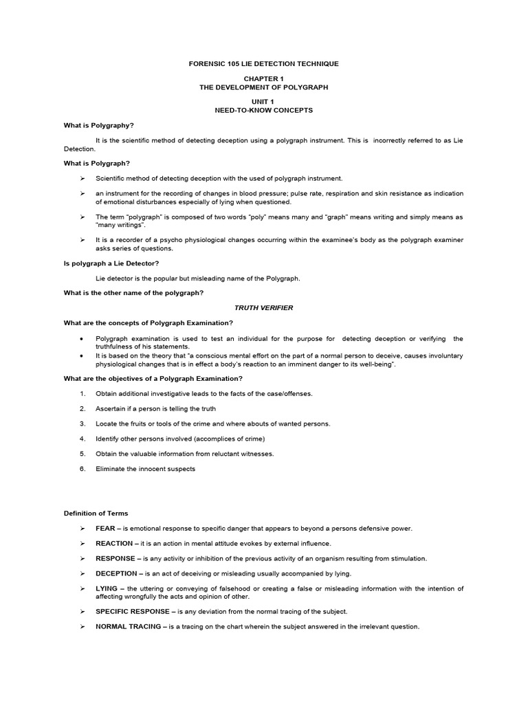 Forensic 105 Polygraphy11 | PDF | Polygraph | Lie
