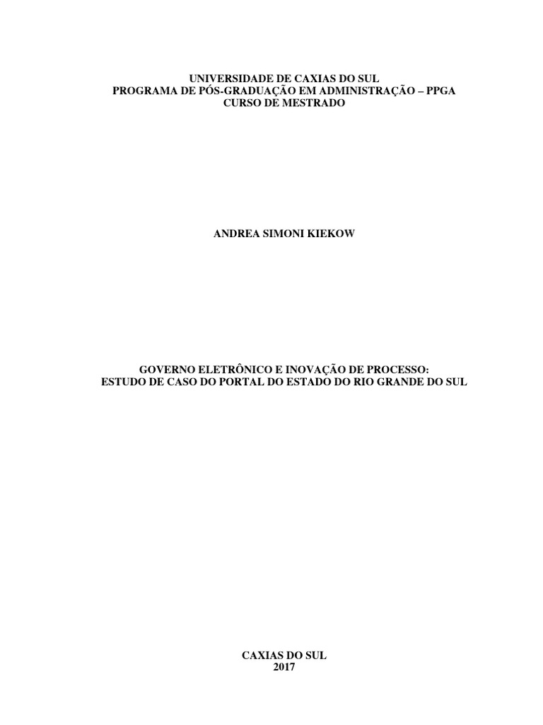 Dissertacao Estudo de Caso Do Portal Do RS - Andrea Simoni Kiekow | PDF ...