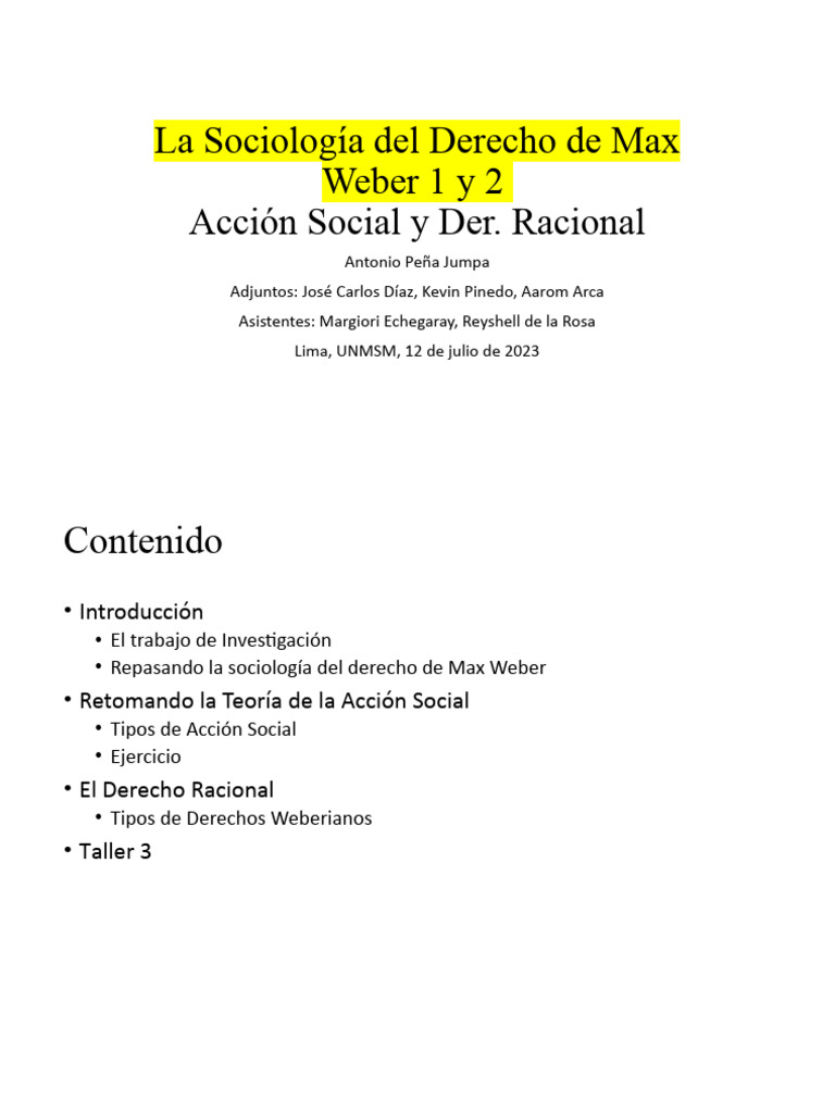 S14 Sociología del Derecho de Max Weber 1 y 2 - Antonio PJ desarrollado | PDF | Sociología | Max ...