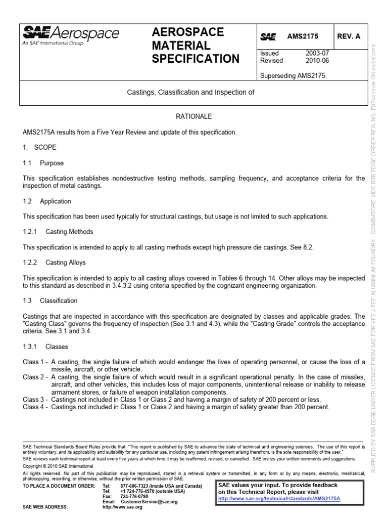 AMS2175A | PDF | Metals | Physical Sciences