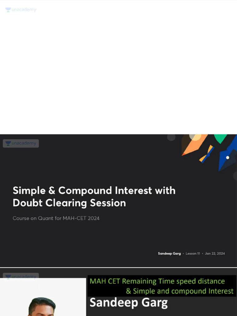 Simple Compound Interest With Doubt Clearing Session With Anno | PDF