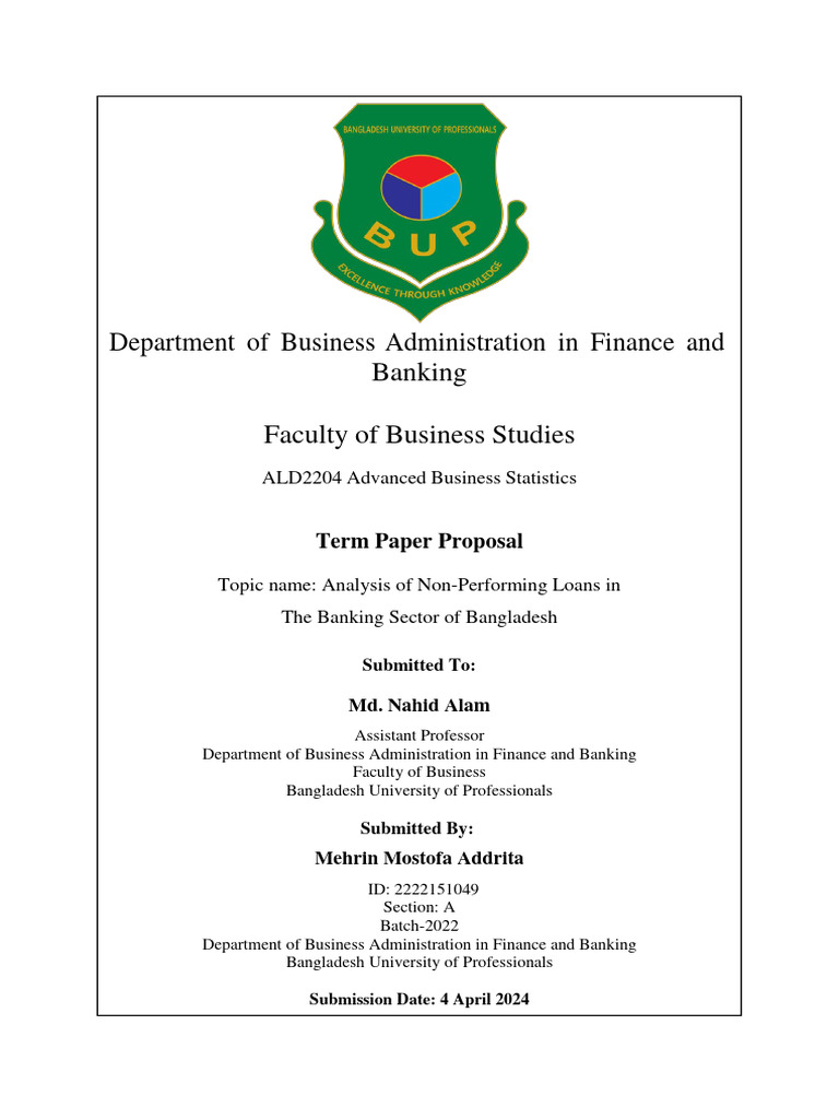 Proposal A 2222151049 ABS | PDF | Banks | Inflation