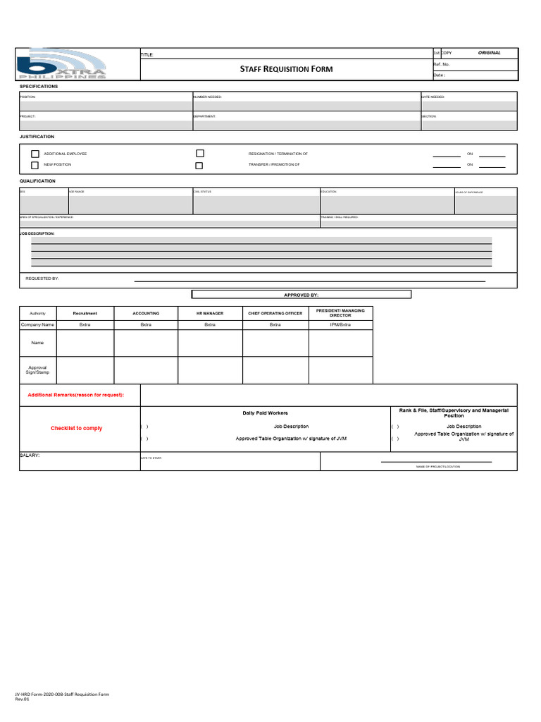 BXTRA-HRD Form-2020-008-SRF Form | Download Free PDF | Labor Relations | Organizational Behavior