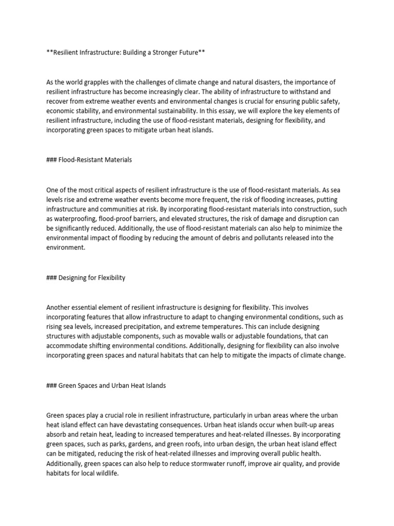 Resilient Infrastructure - Building A Stronger Future | PDF ... Resilient Infrastructure - Building A Stronger Future | PDF ...