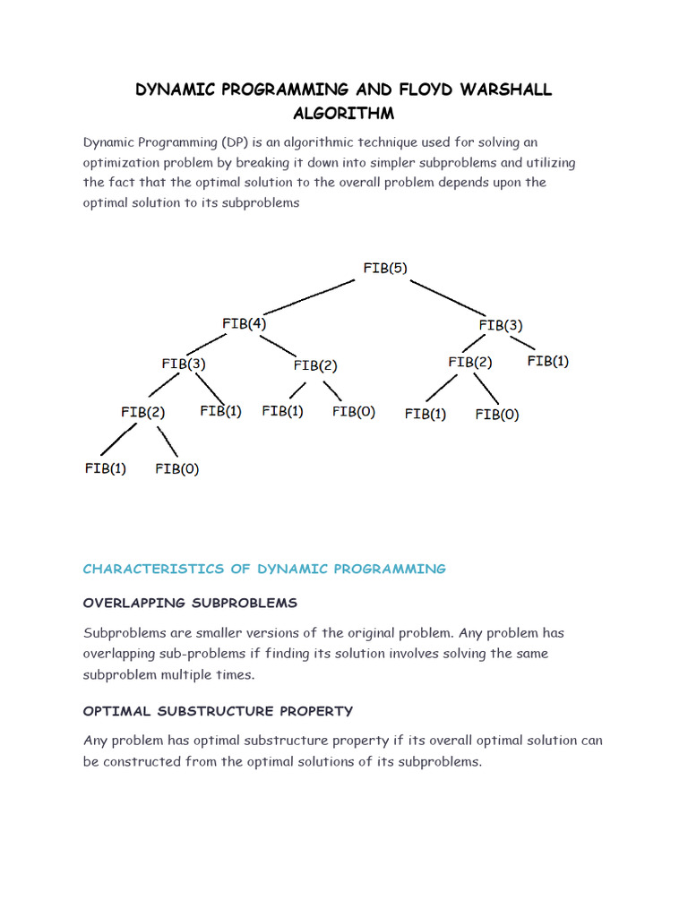 Dynamic Programming and Floyd Warshall Algorithm | Download Free PDF ... Dynamic Programming and Floyd Warshall Algorithm | Download Free PDF ...