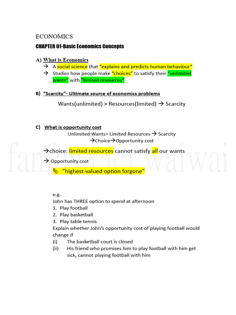 Economics (CH01) | PDF | Economic Equilibrium | Opportunity Cost