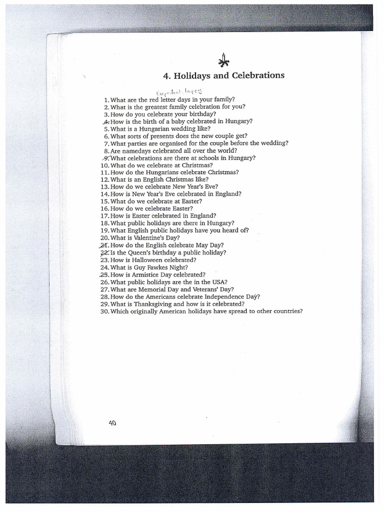 Holidays and Celebrations | PDF