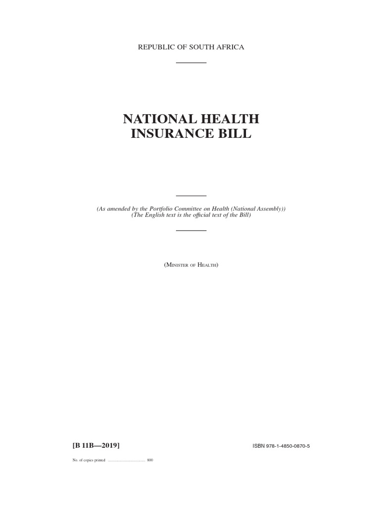 B11B 2019 National Health Insurance Bill | Download Free PDF | Health ...