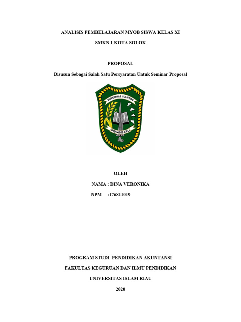 Analisis Pembelajaran Myob Pada SMKN 1 Kota Solok | PDF