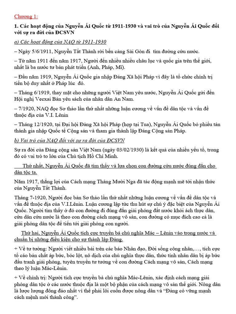 Câu hỏi ôn tập LSDCSVN 1 | PDF