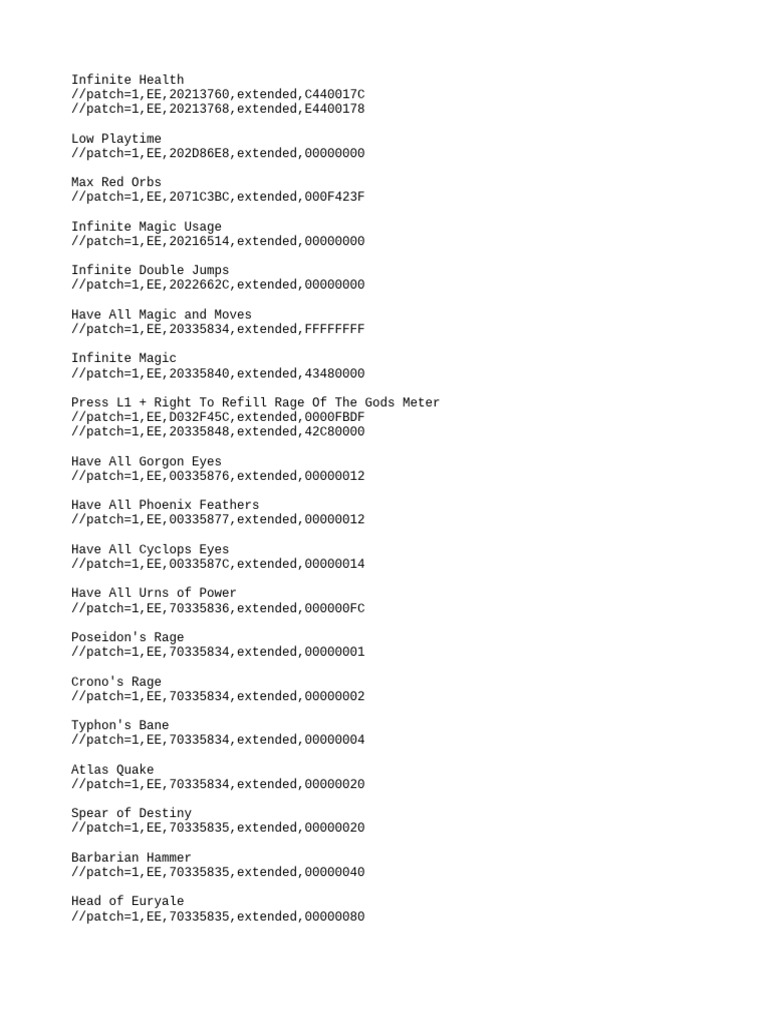 Cheat God of War 2 | PDF