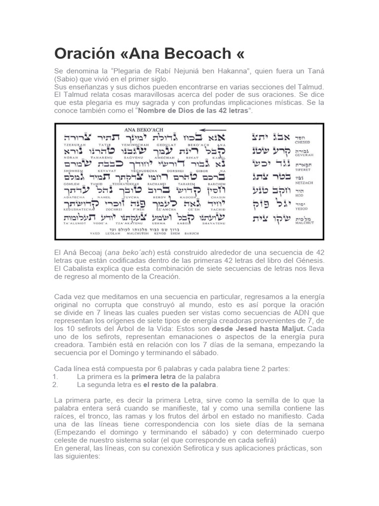 Ana Becoaaj Oracion | PDF | Oración | Kábala