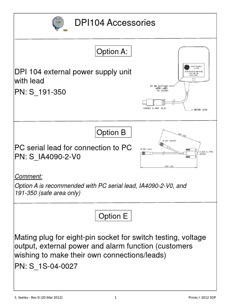 Druck DPI104 Accessory Guide | PDF