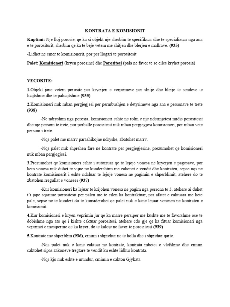 KONTRATA E KOMISIONIT Detyrmet L5S2 | PDF