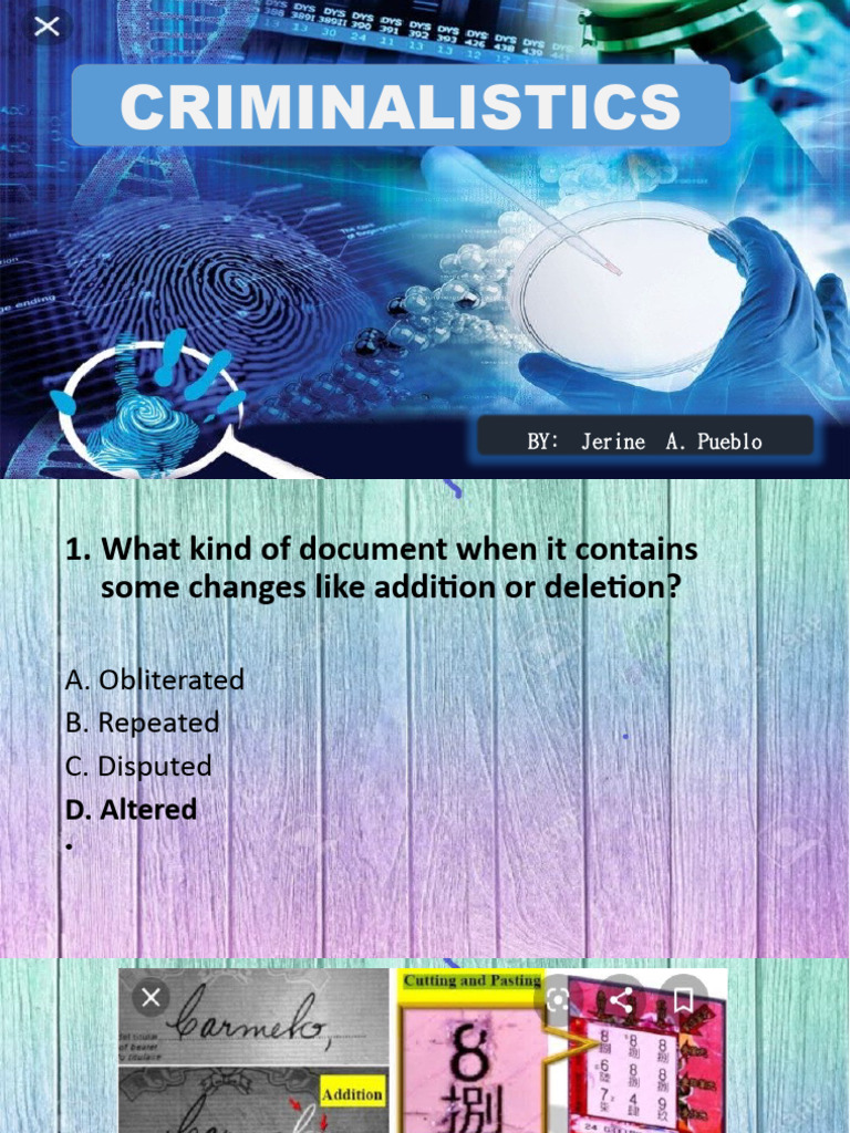 Criminalistics Preboard | PDF | Fingerprint | Camera