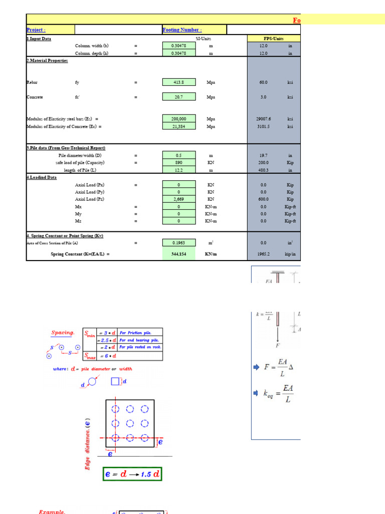 Pile Cap Design Calculation Guide | PDF | Young's Modulus | Physical ...