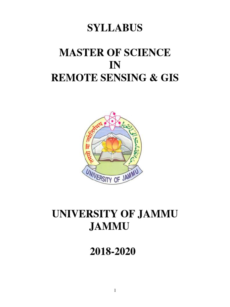 M.Sc Remote Sensing & GIS Syllabus | PDF | Geographic Information System | Statistical ...