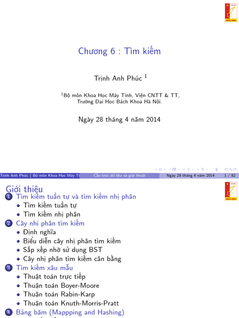 Cau-Truc-Du-Lieu-Va-Giai-Thuat - Trinh-Anh-Phuc - Chuong6-Tim-Kiem - (Cuuduongthancong - Com) | PDF