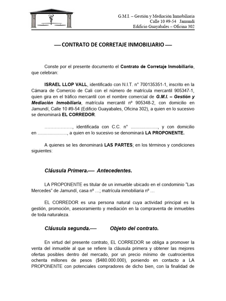 Corretaje Sin Exclusiva | PDF