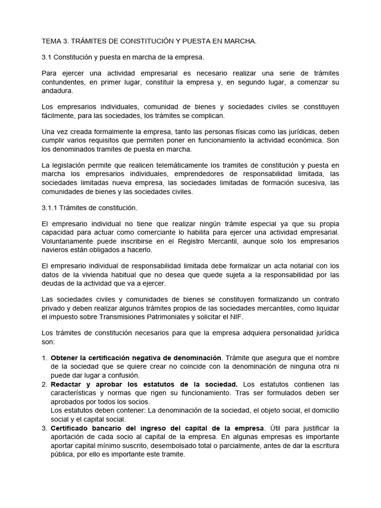 Resumen Tema 3 GEFE | PDF | Sociedad de responsabilidad limitada | Bancarrota