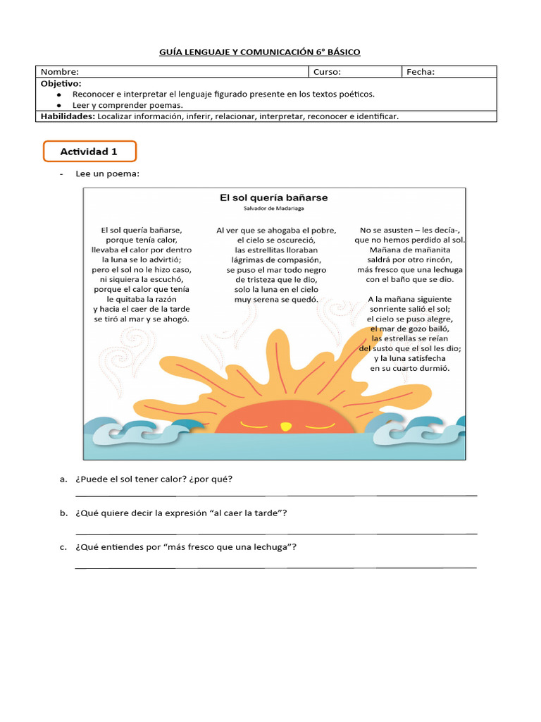 Guía Lenguaje Figurado 24.05 | PDF | Poesía