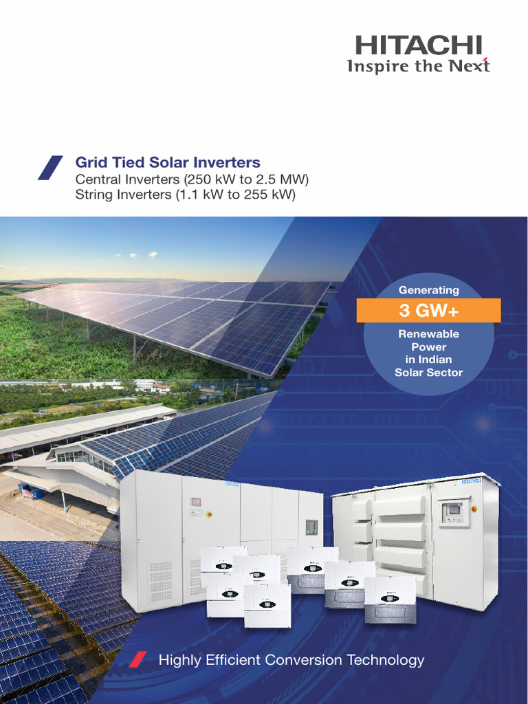 Hitachi Grid - Tied - Solar - Inverters - Booklet | PDF | Power ...
