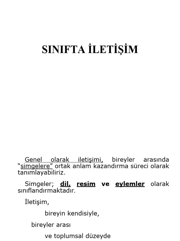 Sinifta İleti̇şi̇m | PDF