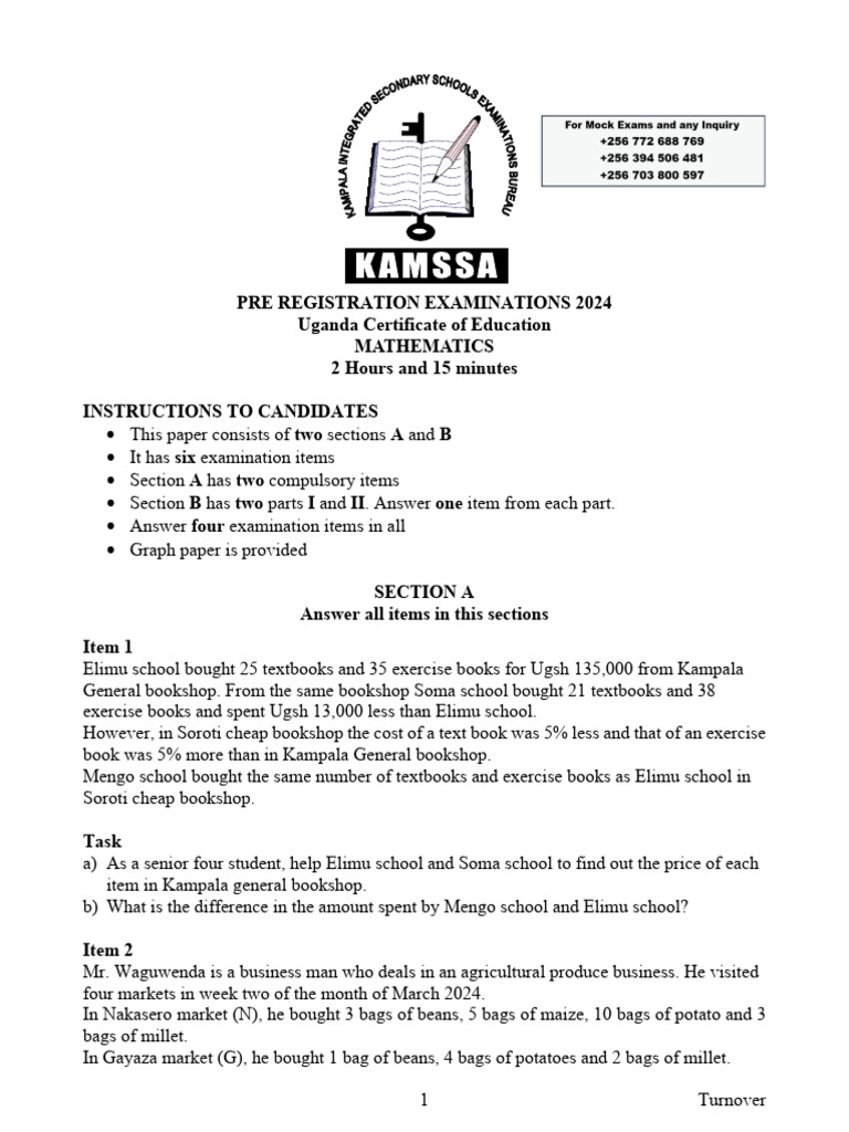 S4 MTC Eot 1 2024 | PDF | Textbook